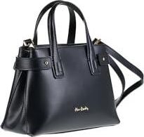 Pierre Cardin Sac à main pour femme en cuir véritable Made in Italy 27,5 x 20,5 x 10,5 cm 55099, Noir, Taille unique
