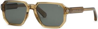 Philipp Plein Homme, Accessoires, Jaune, Taille: 57 MM Spp202M 0B86 Lunettes de soleil