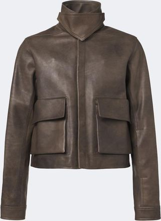 Rick Owens Veste Tower Alice en cuir