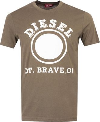 Diesel Herren 1976 Varsity Logo T-Shirt (Grün)