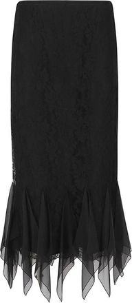 Valentino Garavani Femme, Jupes, Noir, Taille: 40 FR Ruffled Midi Skirt