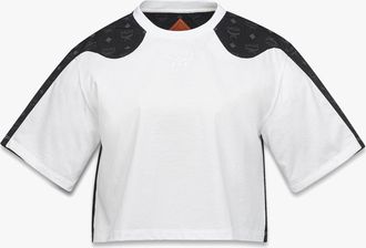 MCM T-Shirt Laurel aus Bio-Baumwolle und Monogramm-ECONYL mit verk&uuml;rzter Passform