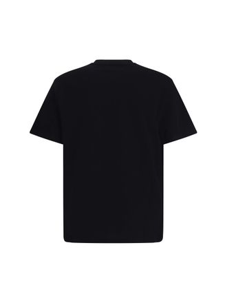Jil Sander Mens Crewneck Cotton T-Shirt With Printed Logo Black T-Shirts And Polos