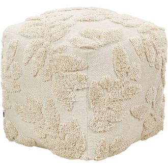 Beliani Beliani - Pouf en Coton Beige Assise Suppl&eacute;mentaire de Salon Repose-Pieds Glamour Multan