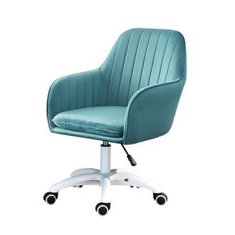 Generic 360&deg; Drehbarer B&uuml;rostuhl Mit H&ouml;henverstellung Und Rollen for Den Schreibtisch Oder Den Schminktisch Zu Hause(Lake Blue)