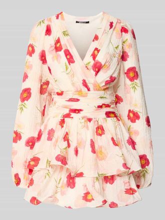 Gina Tricot Minikleid aus Viskose-Mix mit V-Ausschnitt