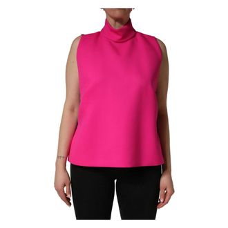 Dolce & Gabbana &Auml;rmelloses Tanktop mit Stehkragen - - Tops - Damen - Rosa - 2XS