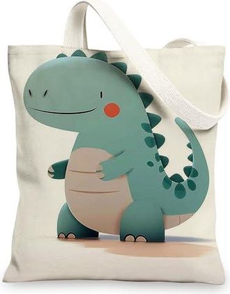 Generic Jolis sacs à provisions en toile de dinosaure, adorables sacs à provisions réutilisables avec imprimé dinosaure, amusants et légers et lavables avec b