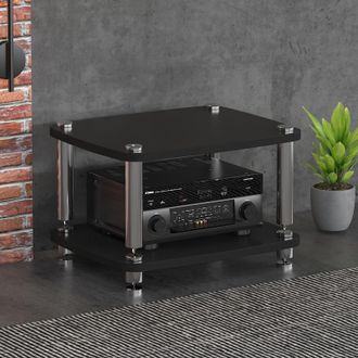 Generic HiFi Regal 4-stufiges Stereo-St&auml;nder, HiFi-Lautsprechergeh&auml;use Mit Vibrationsd&auml;mpfung, Modernes Stereo-Rack Aus Holz for Gaming, Besprechungsr&auml;ume, Wo