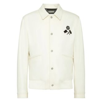 Philipp Plein Homme, Vestes, Blanc, Taille: XL Bomber Vestes