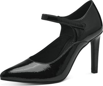 Marco Tozzi Damen Pumps Spitz mit Riemen, Schwarz (Black Patent), 39