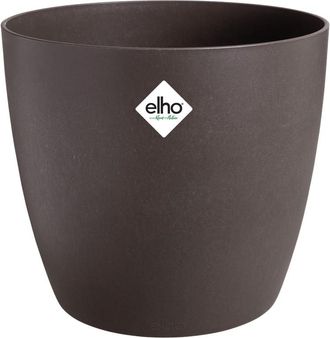 ELHO The Coffee Collection Rund 18 cm - Blumentopf für den Innenbereich - Hergestellt aus Kaffeesatz und recyceltem Kunststoff - Braun/Espresso Braun