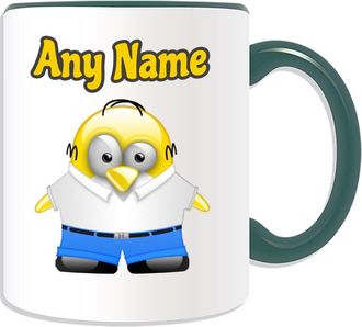 Unigift Personalisierbares Geschenk - Homer Simpson Tasse (Pinguin Cartoon-Charakter-Kostüm, Designthema, Farboptionen) - beliebiger Name Nachricht auf Ihrem 