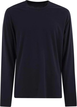 Majestic Filatures Homme, Tops, Bleu, Taille: L T-shirt &agrave; Manches Longues et Col Rond