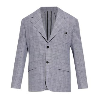 Versace Homme, Vestes, Gris, Taille: L Blazer en laine &agrave; motif &agrave; carreaux