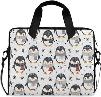 Alaza Sac pour ordinateur portable de 40,6 à 15,6 - Motif chat noir mignon - Pour homme et femme - Pour étudiants, travail, voyage, Pingouin A12493, Taille 