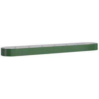 vidaXL Lit sur&eacute;lev&eacute; de jardin Acier galvanis&eacute; 544x100x36cm Vert vidaXL