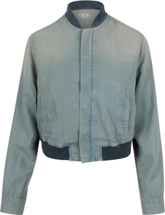 Diesel Femme, Vestes, Bleu, Taille: 38 FR Blouson aviateur effet denim