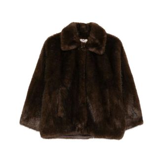 VALENTINI 1972 Valentini 1972, Femme, Vestes, Brun, Taille: 36 FR Veste en fausse fourrure &eacute;coresponsable