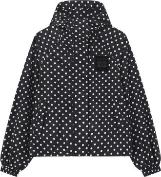 Ganni Femme, Vestes, Noir, Taille: 38 FR Printed Nylon Jacket