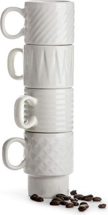 Sagaform SA5017880 Espressotassen, Stein, Wei&szlig;