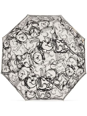 Moschino parapluie &agrave; imprim&eacute; Teddy Bear - Blanc