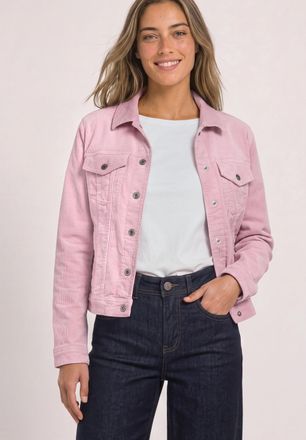 Street One Cordjacke STREET ONE, Damen, Gr. 34, rosa (quiet rose), Cord, 98% Baumwolle, 2% Elasthan, unifarben, regular fit normal, ohne Ausschnitt, B&uuml;ndchen, Ja