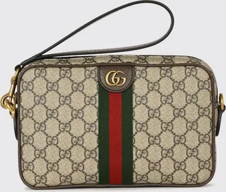 Gucci Ophidia Pouch aus GG Supreme-Gewebe mit Web-Streifen