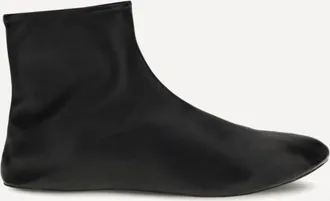 The Row Leather ankle Boots lined with soft shearling Female 36