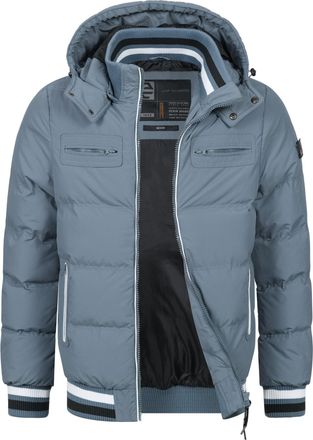 Indicode Herren Marlon Steppjacke in Daunenjacken-Optik | Winterjacke &Uuml;bergangsjacke Blue grey, XXL