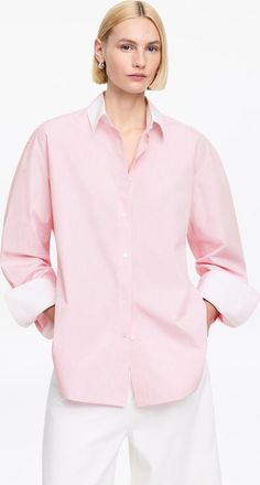 Arket Popeline-Hemd Mit Lockerer Passform -Rosa