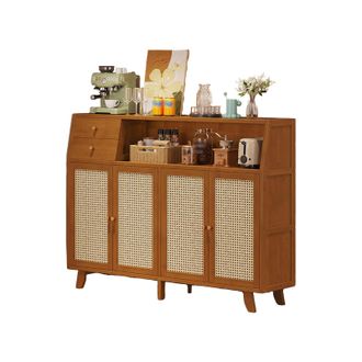 Generic Ger&auml;umiger, freistehender Schrank mit bel&uuml;fteten Schrankt&uuml;ren und verbreiterter Arbeitsfl&auml;che, aus Holz gefertigt, geeignet for Schlafzimmer und Einga