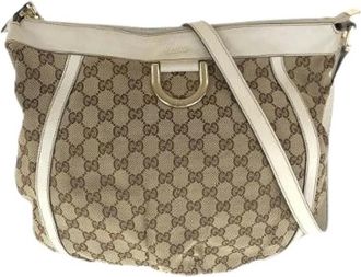 Gucci Sac bandouli&egrave;re Pre-owned Abbey GG Canvas Cuir - Femme - Pre-owned - Beige - Taille: ONE Size