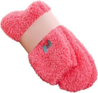 Generic Lot de 20 paires de chaussettes color&eacute;es pour femme - Chaussettes douces et chaudes en polaire - Chaussettes dinfirmi&egrave;re amusantes pour femme, rouge, 