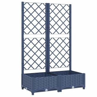 vidaXL Jardini&egrave;re de Jardin avec Treillis Bleu Gris 80x40x121,5 cm PP