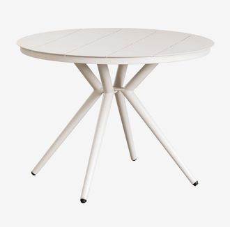 Sklum Sklum - Table de salle &agrave; manger ronde en aluminium Valerie Blanc Gardenia &Oslash;100 cm