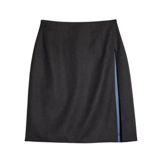 Gucci Stretch-Woll-Minirock mit Schlitz - - Skirts - Damen - Grau - XS