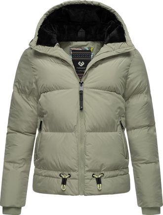 Ragwear Damen Winterjacke warme wasserdichte Steppjacke mit Kapuze Briony YOUMODO Dusty Olive Gr. XS
