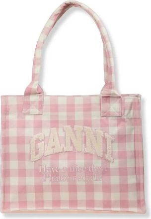 Ganni Shopper & Totes - Ganni Vichy Print Tote Bag - Gr. unisize - in Rosa - für Damen