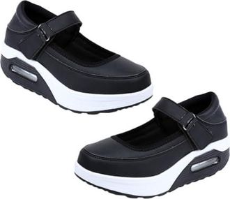 Yardwe Chaussures à Coussin Air Femme Légères et Fines Semelle Antidérapante Résistante Adaptées Course et Sport Confort Printemps-Automne Noires