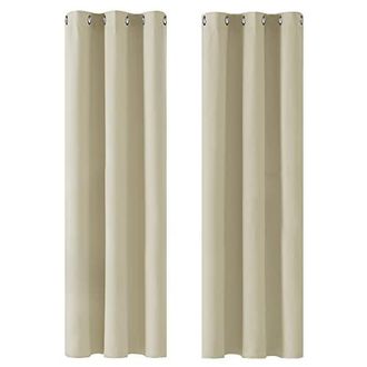 Deconovo Rideau Occultants Isolant Thermique Anti Froid, Design Moderne &agrave; Oeillets, Rideaux pour Salon et Chambre, 107x183 CM (Largeur x Hauteur), Beige Fonc&eacute;,