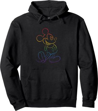 Disney Mickey And Friends Rainbow Outline Classic Pose Pullover Hoodie