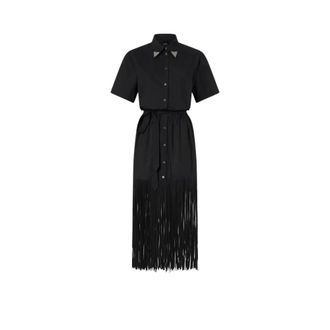 Pinko Pinko, Femme, Robes, Noir, Taille: 40 FR Avigliano Popeline Dress Ss26