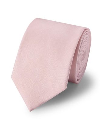 CHARLES TYRWHITT Krawatte aus Leinen und Seide - Hellrosa