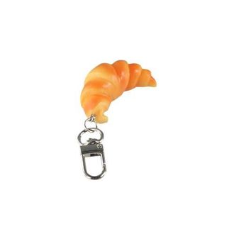 Generic Porte-cl&eacute;s avec pendentif imitation croissant, mini mod&egrave;le de nourriture, porte-cl&eacute;s de dessin anim&eacute;, d&eacute;coration de sac &agrave; dos, Argent&eacute;., 1