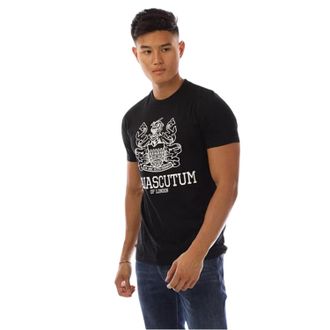 Aquascutum T-Shirt f&uuml;r Herren, Rundhalsausschnitt (Schwarz/Wei&szlig;)