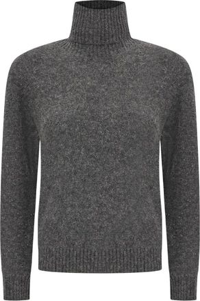 Fabiana Filippi Feinstrick-Rollkragenpullover mit Mikro-Pailletten - - Knitwear - Damen - Grau - S