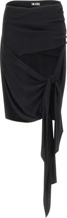 The Attico Femme, Jupes, Noir, Taille: 38 FR Draped Midi Skirt