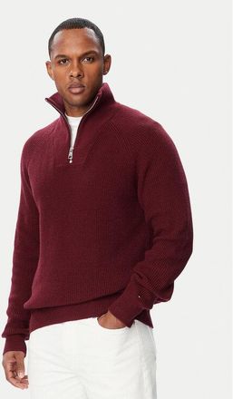 Tommy Hilfiger Pullover Fisherman MW0MW42531 Dunkelrot Regular Fit