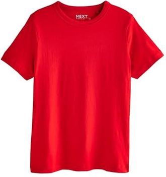 Next Femme T-Shirt Basique Pur Coton rayé Ras du Cou à Manches Courtes Rouge 48